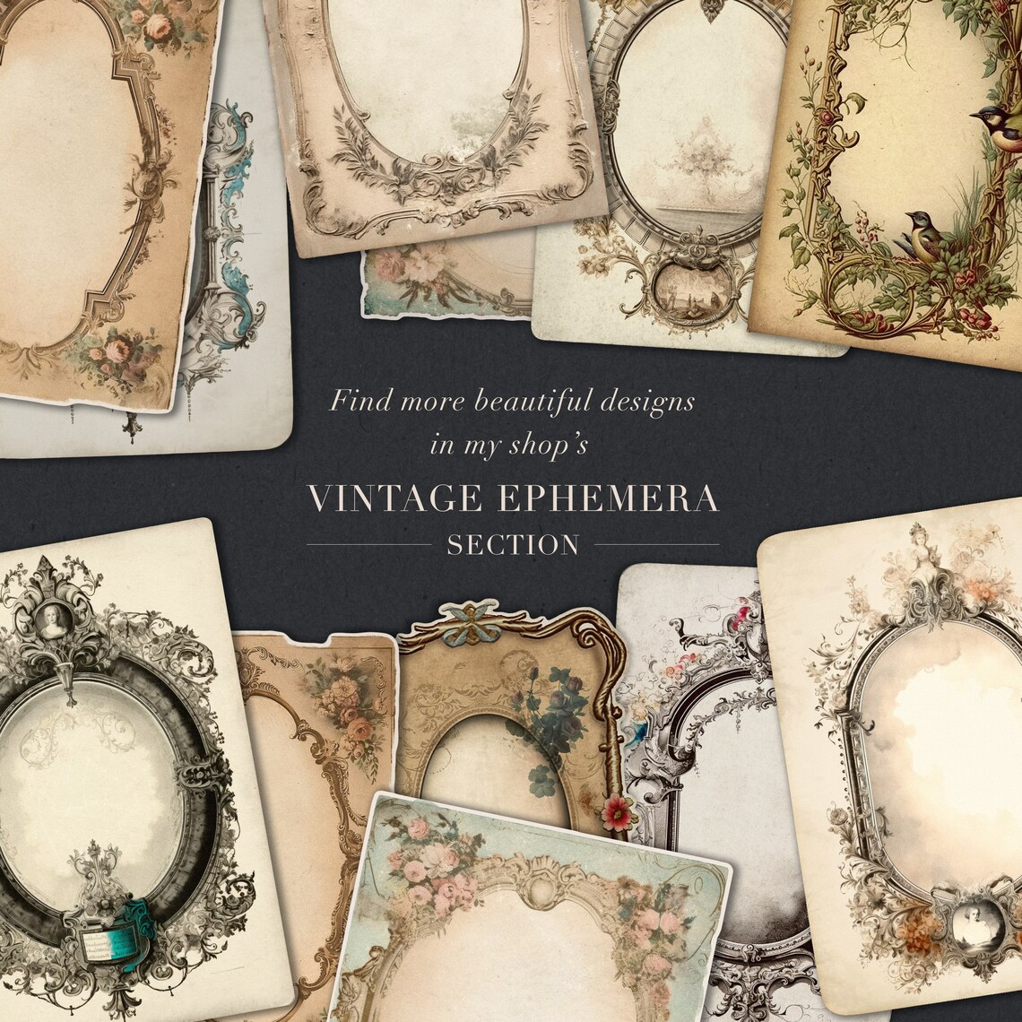 Oval Victorian Frames II, Shabby Digital Paper, Antique Embellishments ...