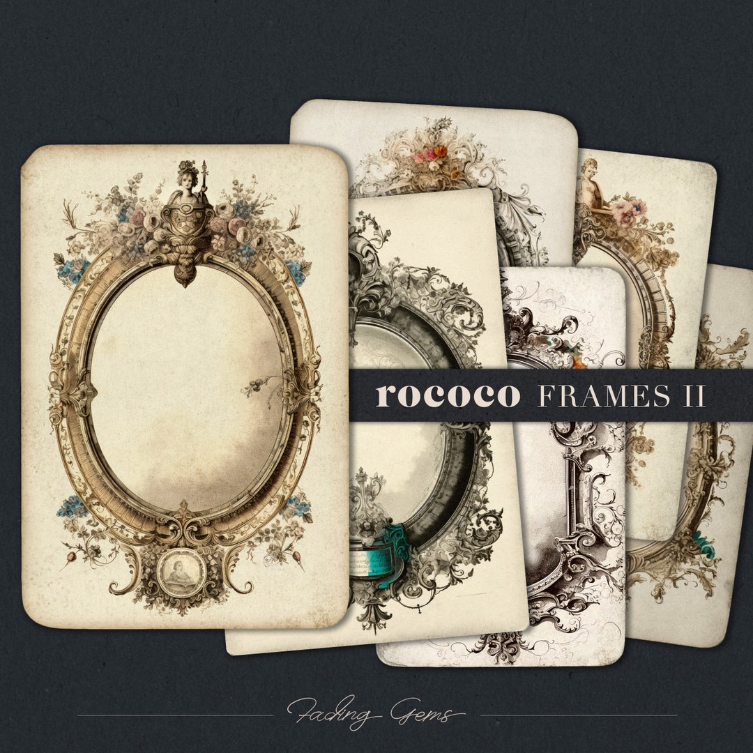 Rococo Frames II, Decorative Cartouche With Ornate Borders, Pastels ...