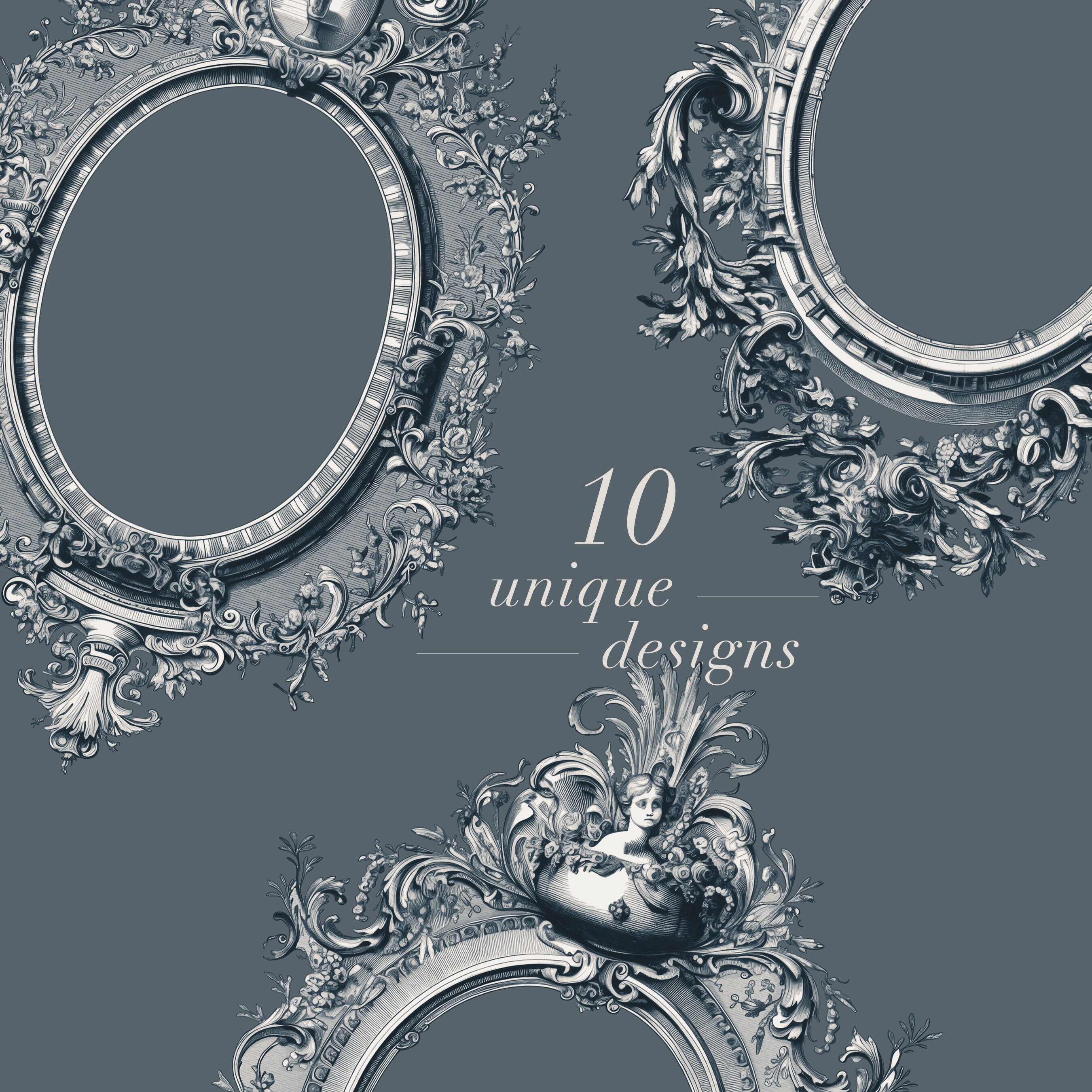 Decorative Oval Frames, Transparent PNG Clipart for Invitation Cards ...