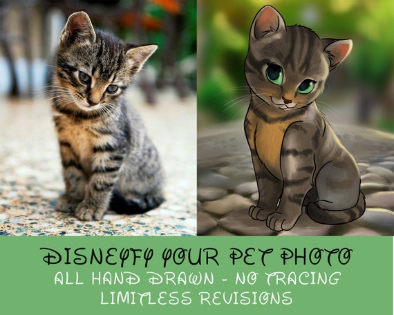 Cartoon Pet Portrait Dog Cartoon Disney Pet Cat Cartoon | Etsy