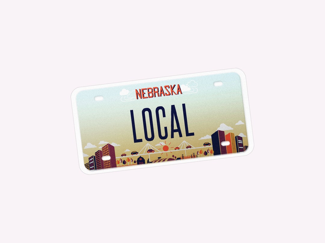 Nebraska License Plate Sticker | 4" Waterproof and Weatherproof Vinyl ...