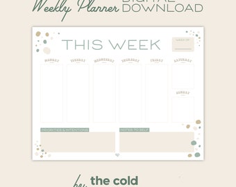 ADHD Organizing Weekly Planner, Digital Download, Printable Vertical ...