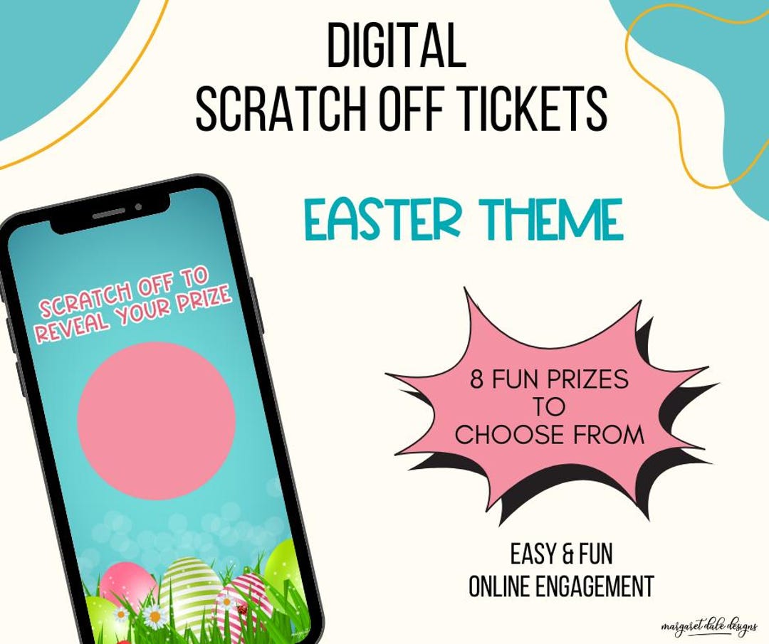 8 Easter Theme Virtual Digital Scratch off Tickets for Social Sellers ...