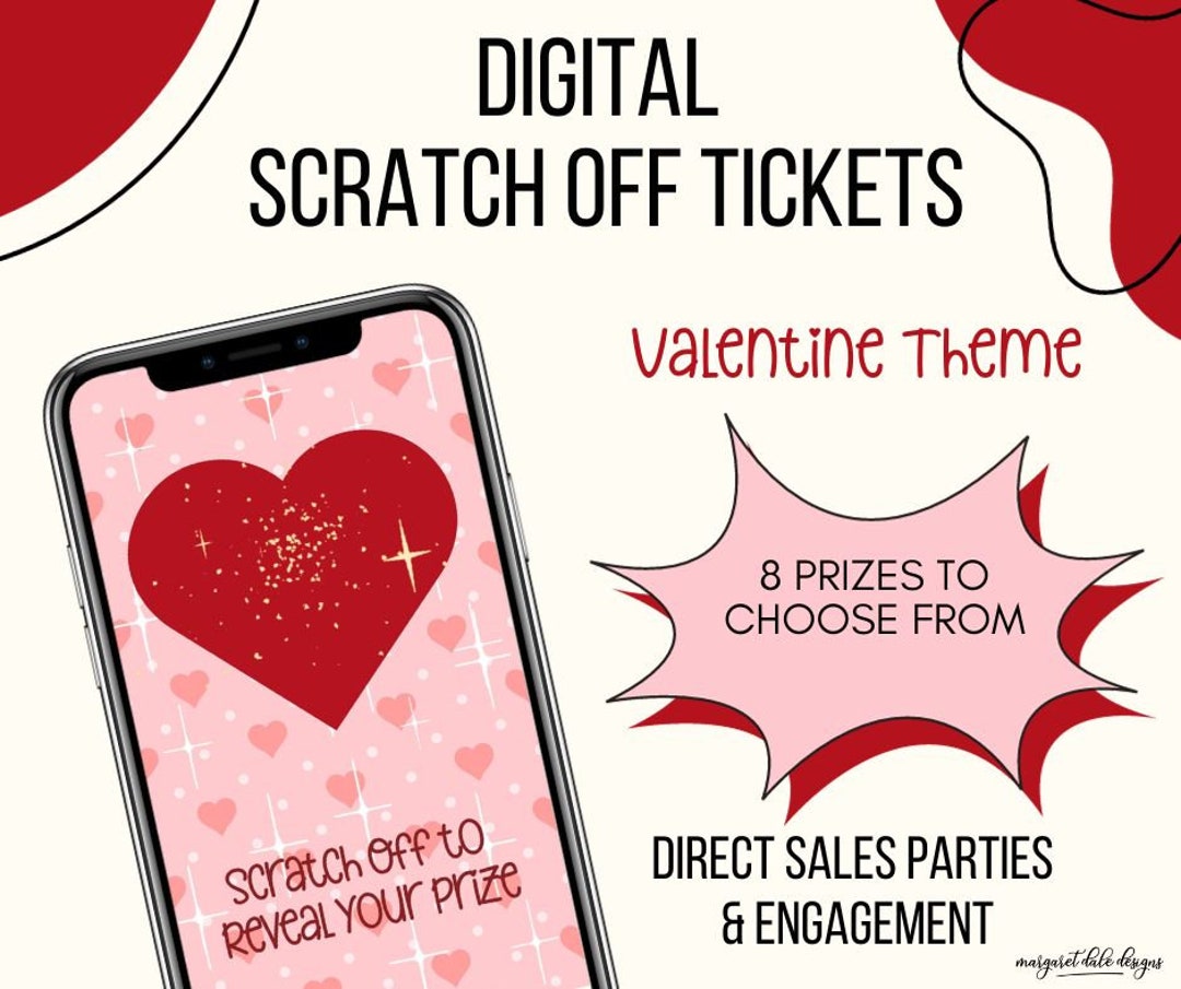 8 Valentine Theme Virtual Digital Scratch off Tickets for Direct Sales ...