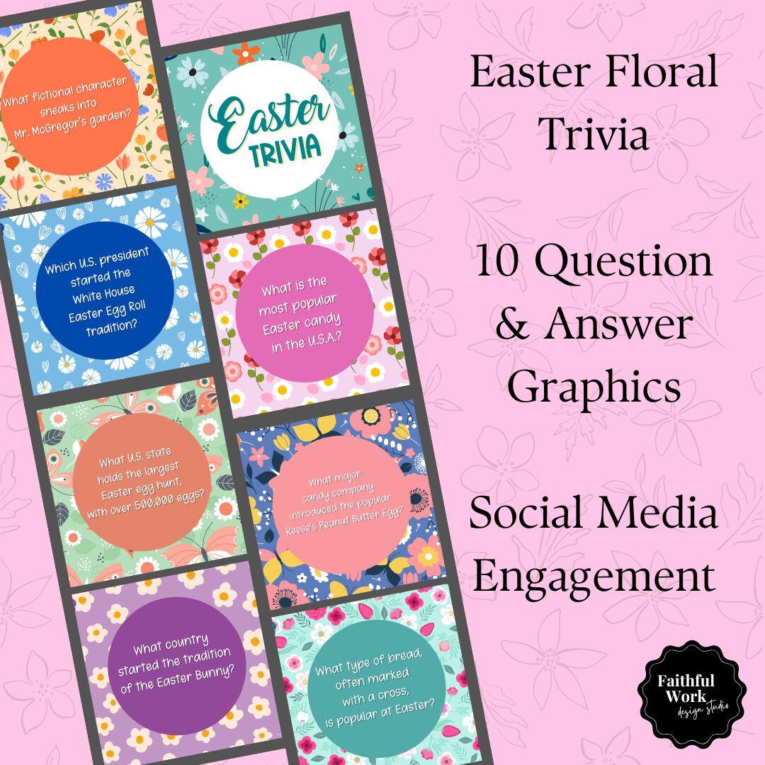 Easter Trivia Quiz: 10 Questions for Group Engagement Floral Graphics ...