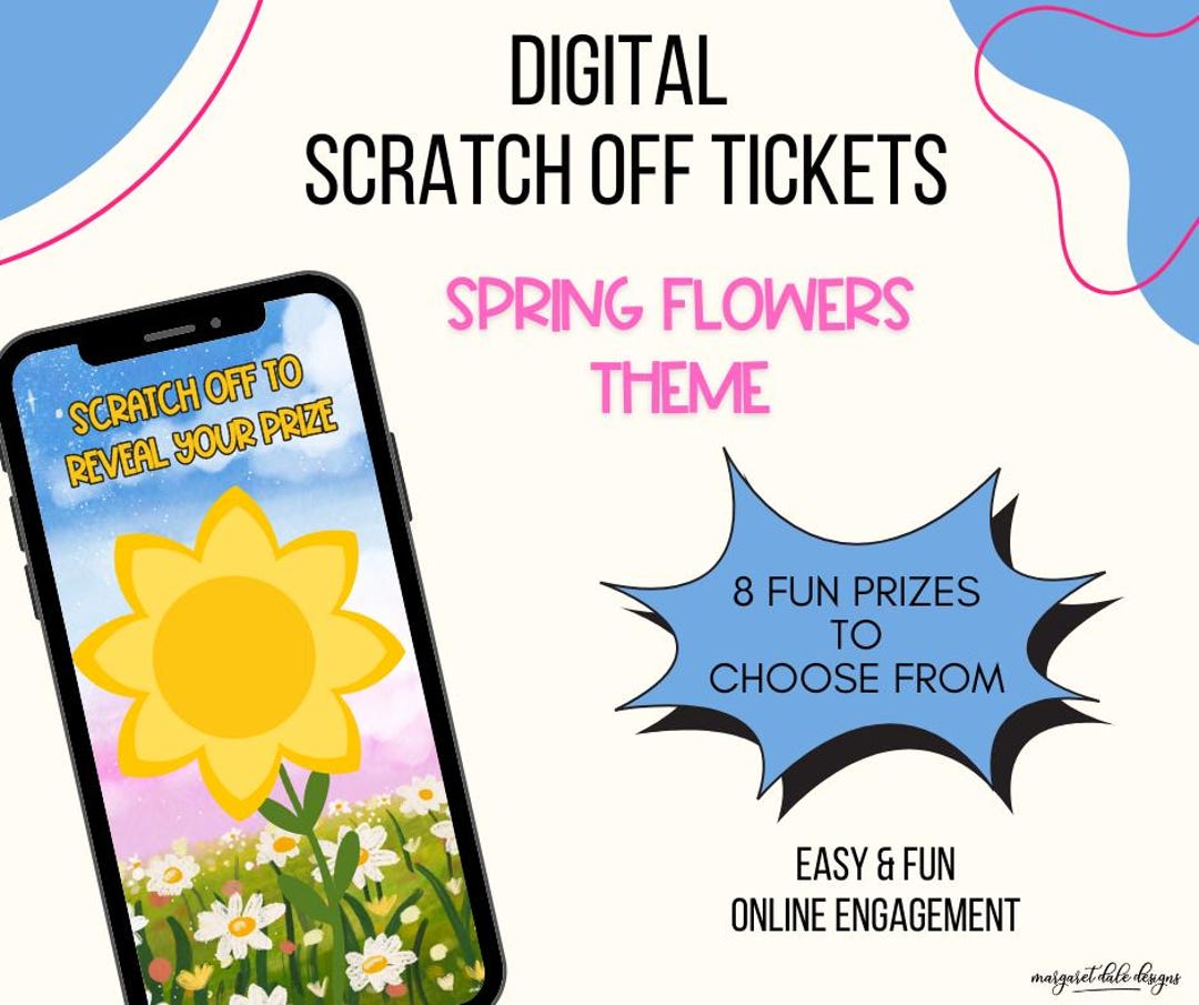 8 Spring Theme Virtual Digital Scratch off Ticket Game Social Sellers ...