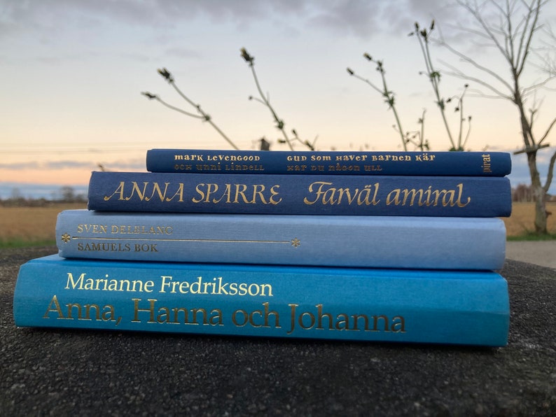 Blue Book Stack Swedish Decorative Books Real Hardback - Etsy