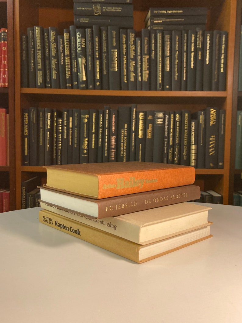 Brown Book Stack | Swedish Decorative Books | Real Hardback - Etsy
