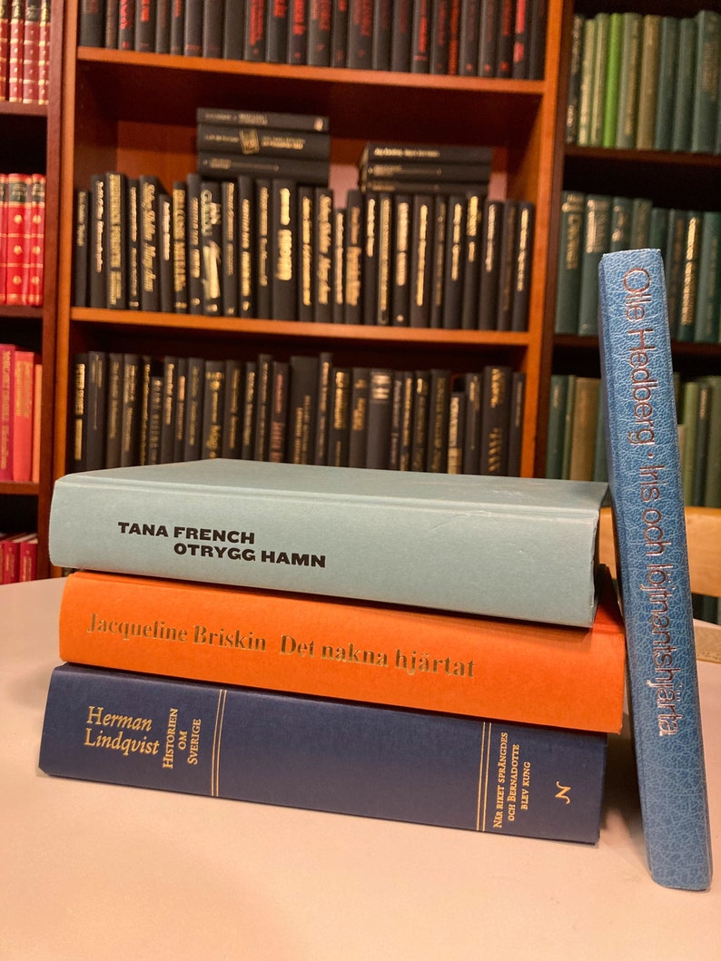 Blue/orange Book Stack | Swedish Decorative Books| Real Hardback - Etsy