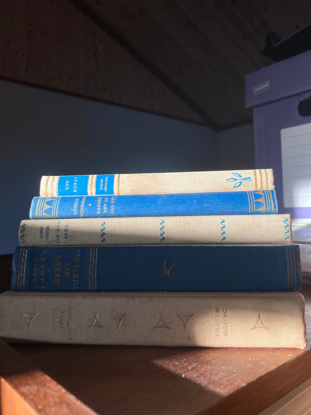 Vintage Blue/white Book Stack | Swedish Decorative Books | Real ...