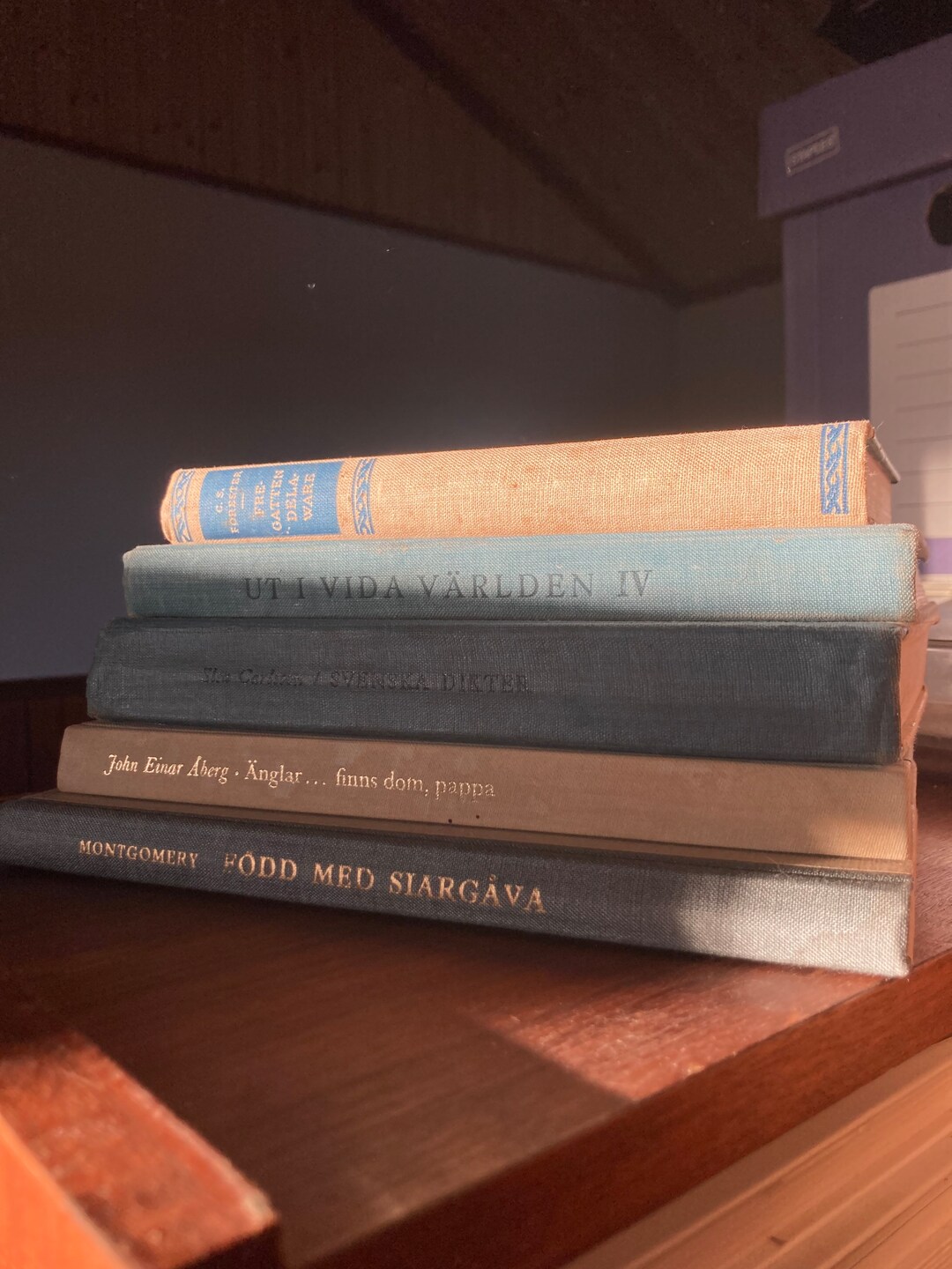 Vintage Blue/white Book Stack | Swedish Decorative Books | Real ...