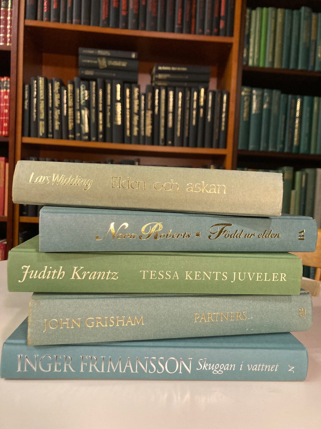 Green Book Stack | Swedish Decorative Books | Real Hardback - Etsy