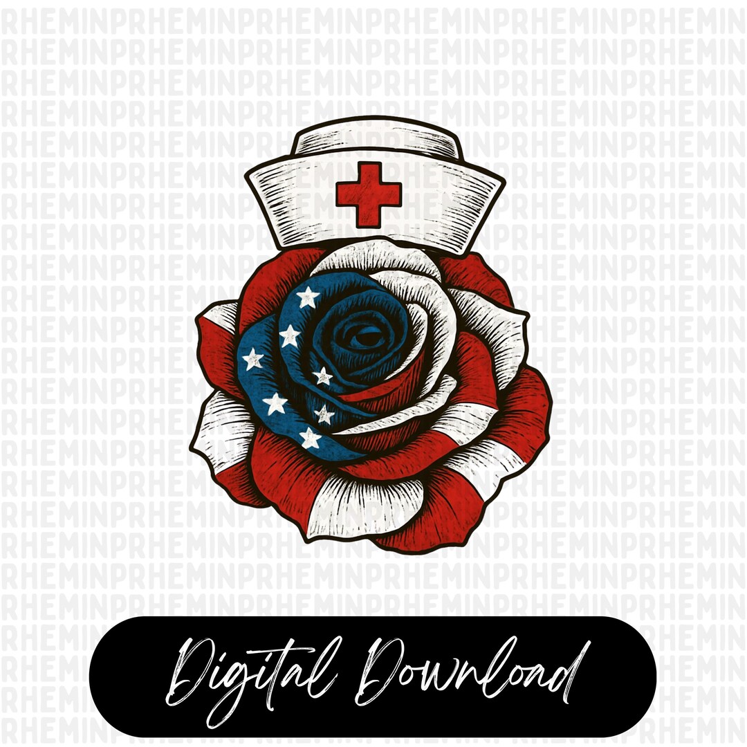 Military Nurse Floral PNG, Patriotic Nurse Png, Floral Nurse Png ...
