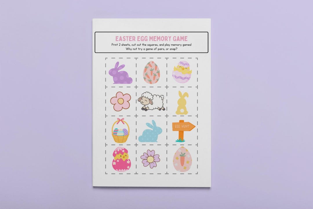 Easter Egg Memory Game | Printable Bunny Game | Kids & Adults | Fun ...