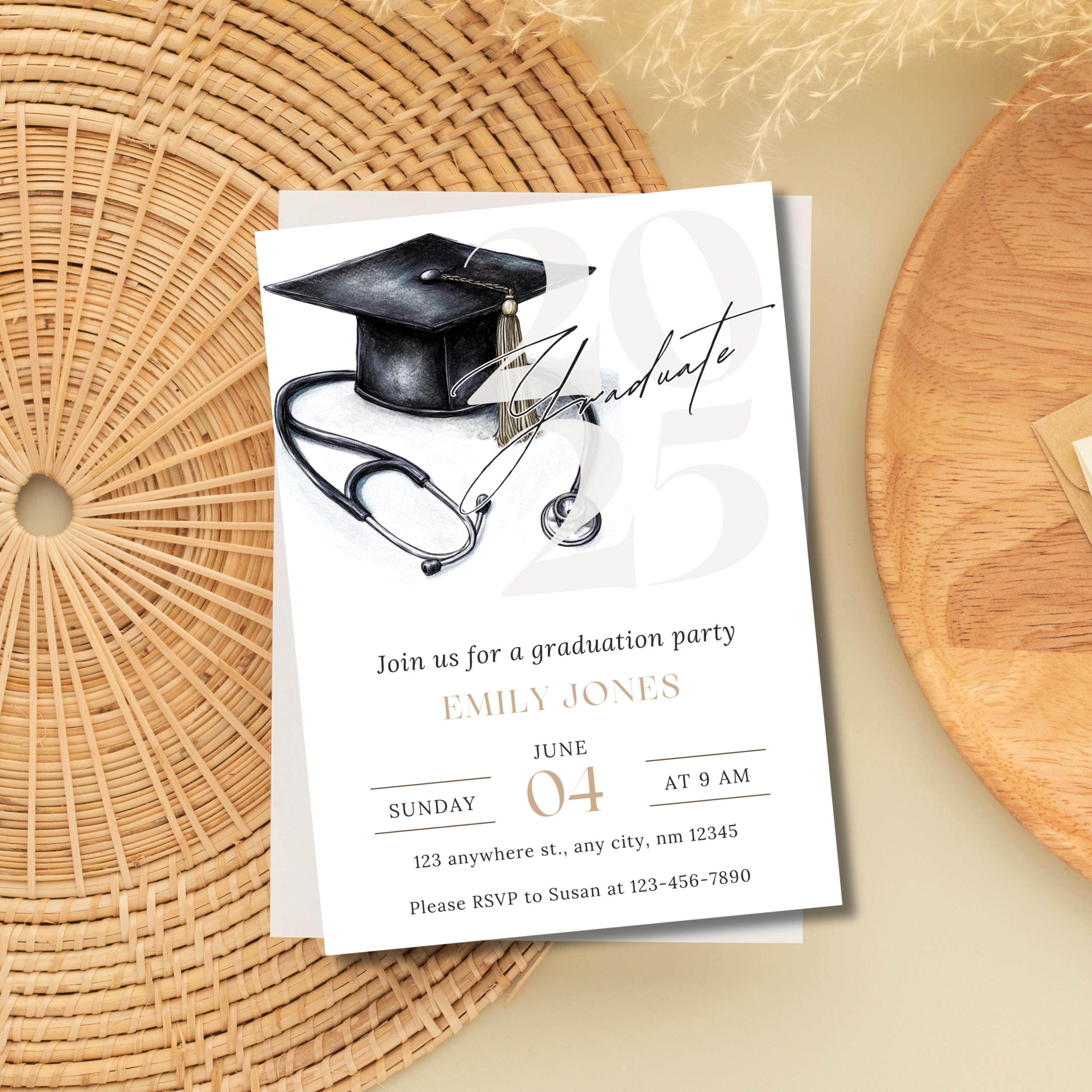 Nurse Graduation Invitation - Digital Download | Editable Nurse ...