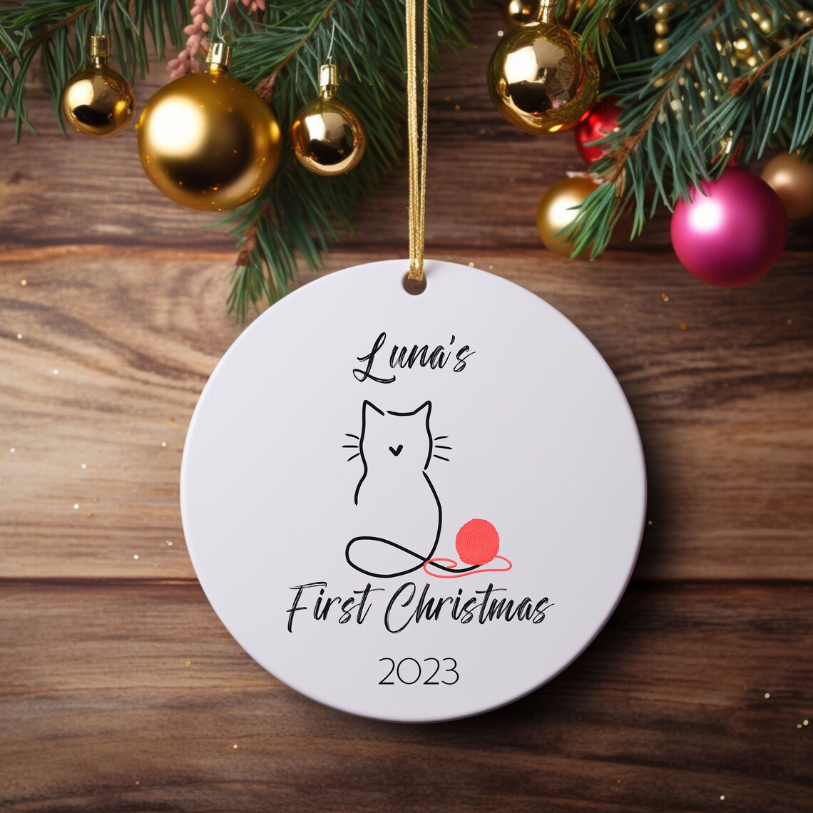 Custom Kitten Ornament, Kitten First Christmas, New Kitten Gift, New ...