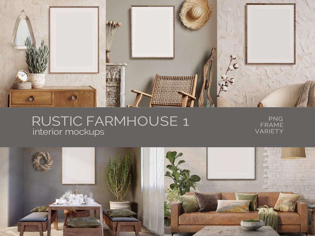 Farmhouse Mockup Bundle Rustic Poster Frame Variety Casual - Etsy