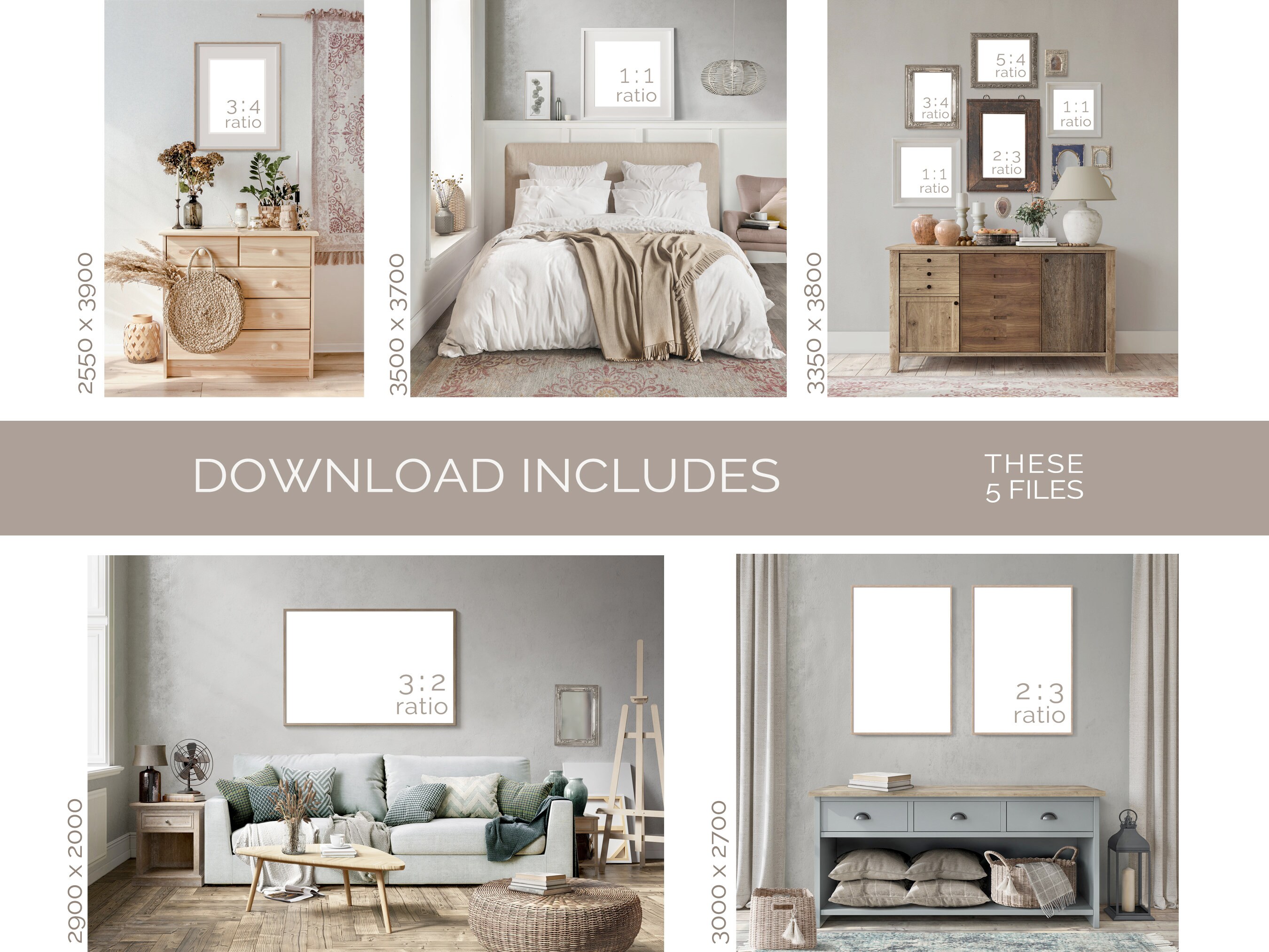 Farmhouse Mockup Bundle Cozy Country Antique Interior Family Photos ...