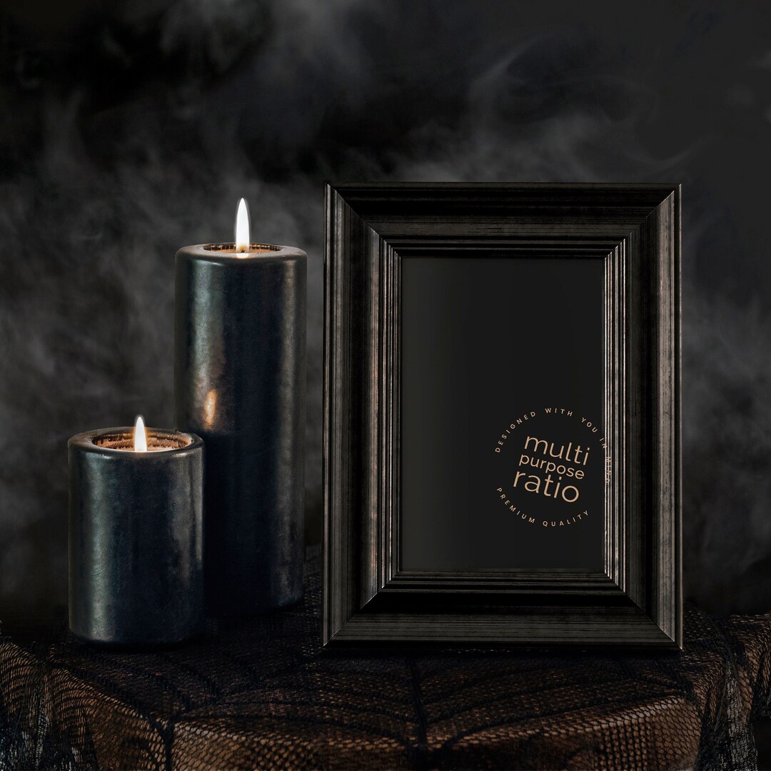 Dark Frame Mockup Moody Hazy Fantasy Multipurpose Tabletop Vertical Art ...