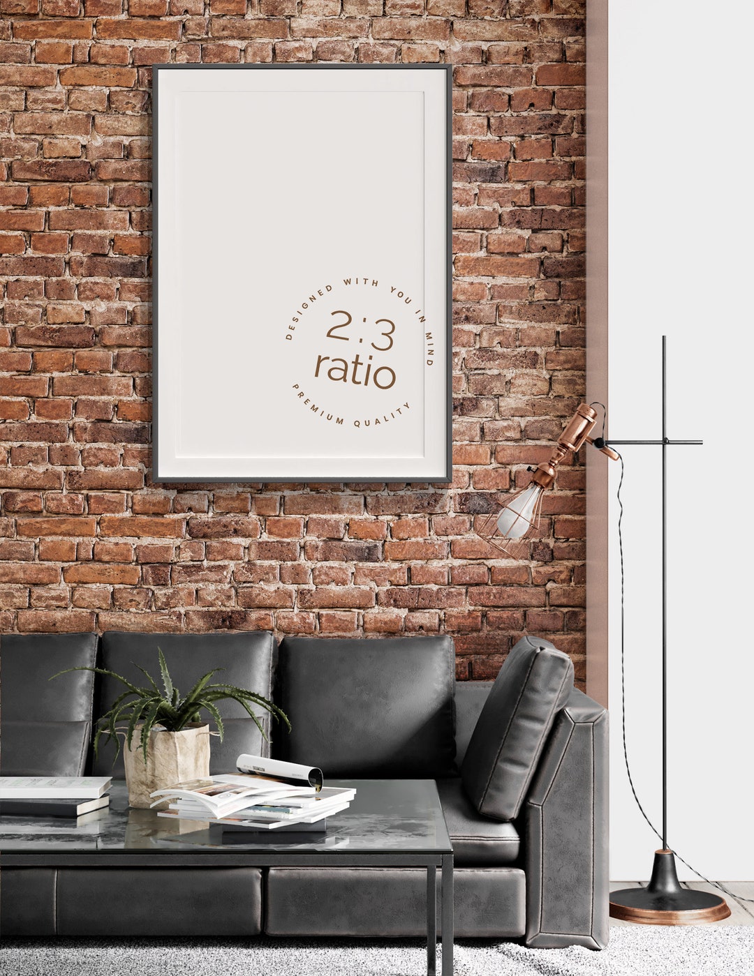 Retro Poster Mockup 24x36 Vertical Art Brick Loft Urban Industrial ...