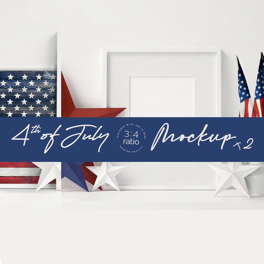 4th of July Mockup 3:4 Ratio Set 2 Red White Blue Patriotic USA 3x4 6x8 ...