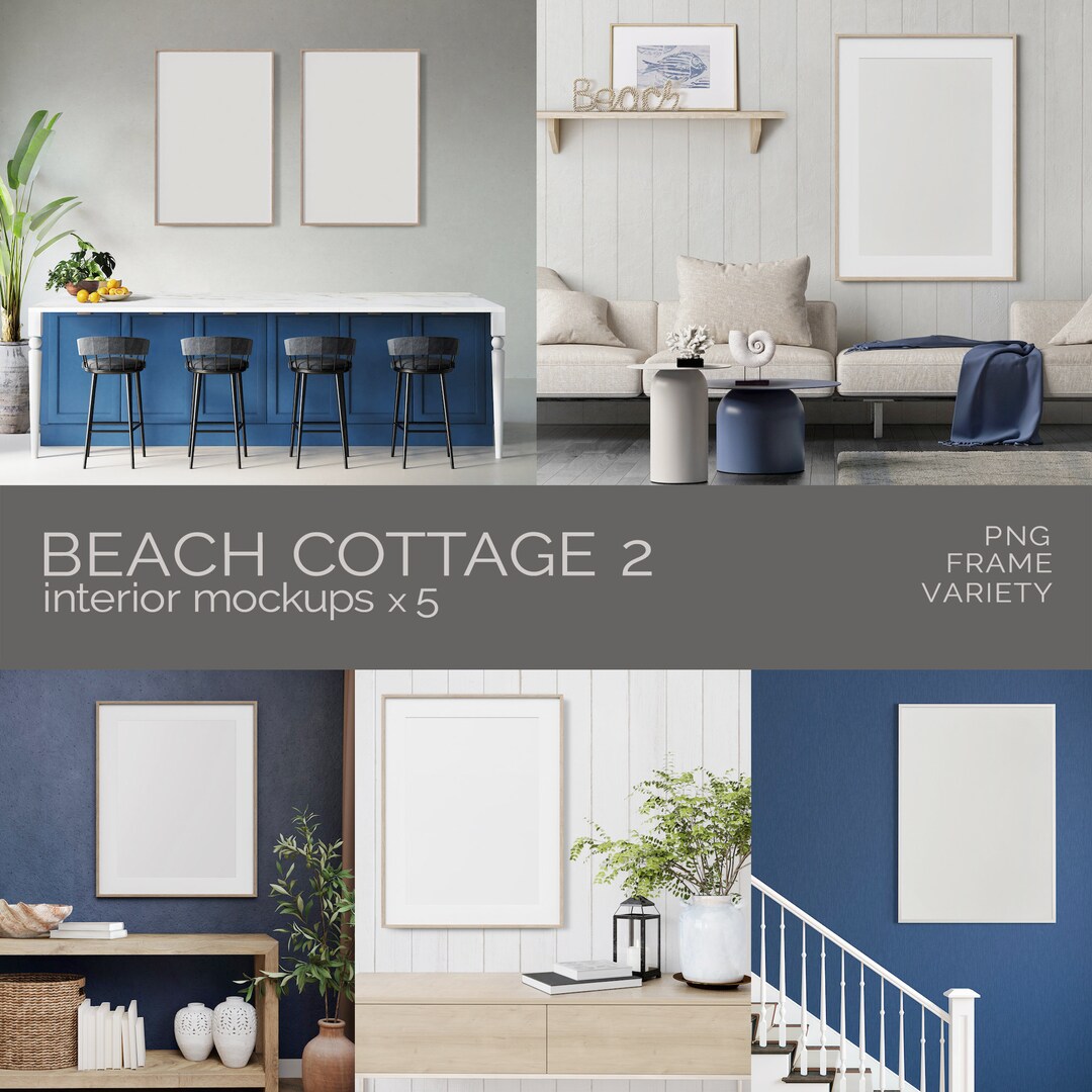 Beach Cottage Modern Nantucket Mockup Bundle 2x3 3x4 5x7 Ratio Frame ...