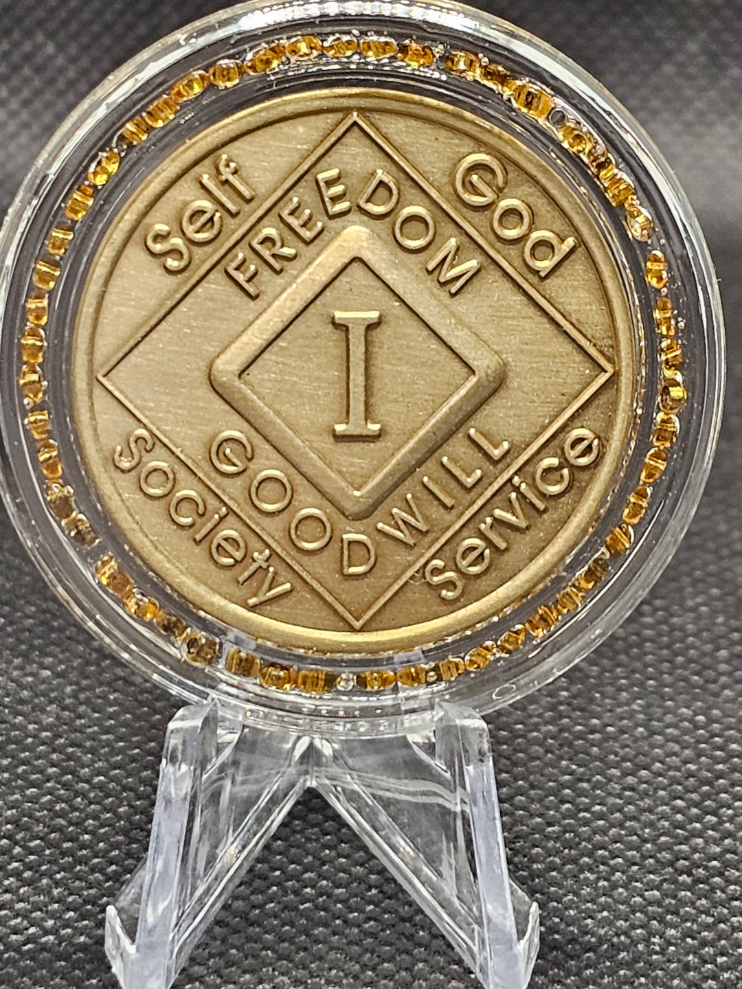 12 Steps, Medallion, Token, AA, NA, Sobriety, Inspirational, Sponsor ...