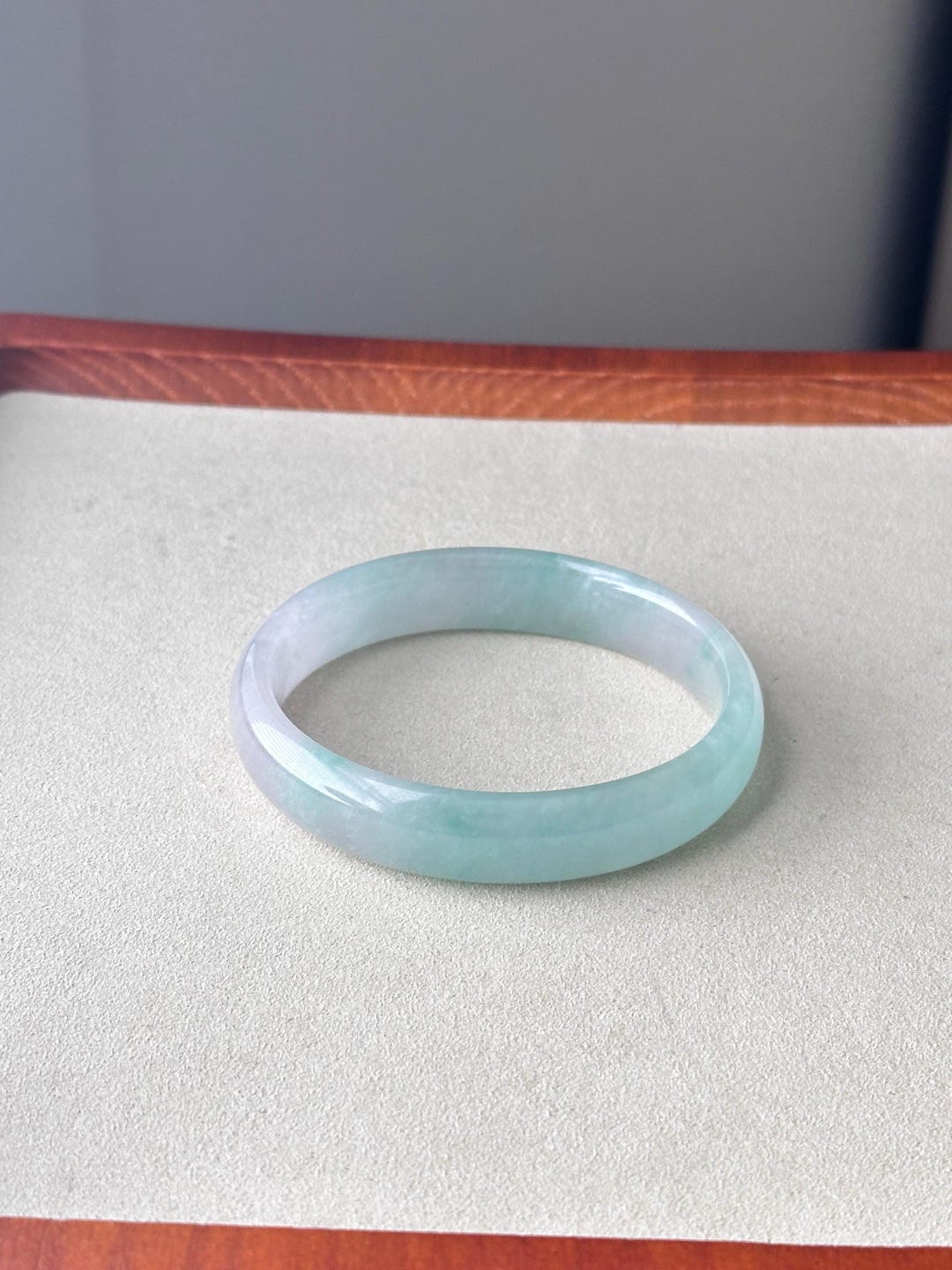 Oval Ice Jade Bangle-light Green Jade Bangle-burmese Jade Bangle-gift ...