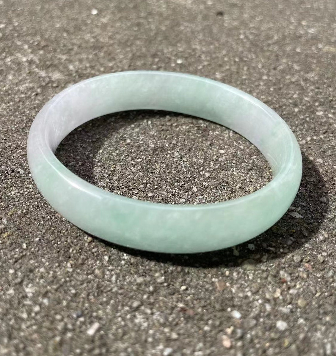 Oval Ice Jade Bangle-light Green Jade Bangle-burmese Jade Bangle-gift ...