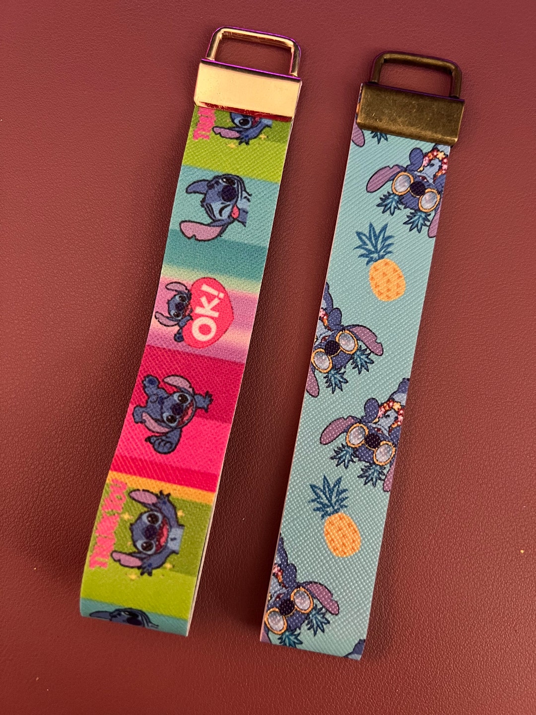 Stitch Themed Faux Leather Key Fobs & Wristlets - Etsy