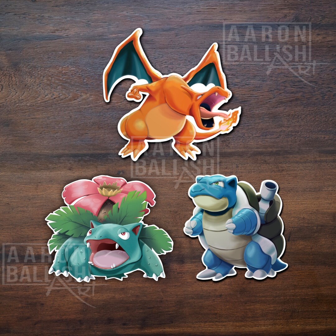 Pokemon Kanto Stickers Remastered 3 Choices Vinyl Die Cut Stickers ...