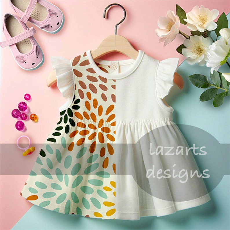 Kids Summer Dress Mockup, Photoshop & Procreate Template (digital ...