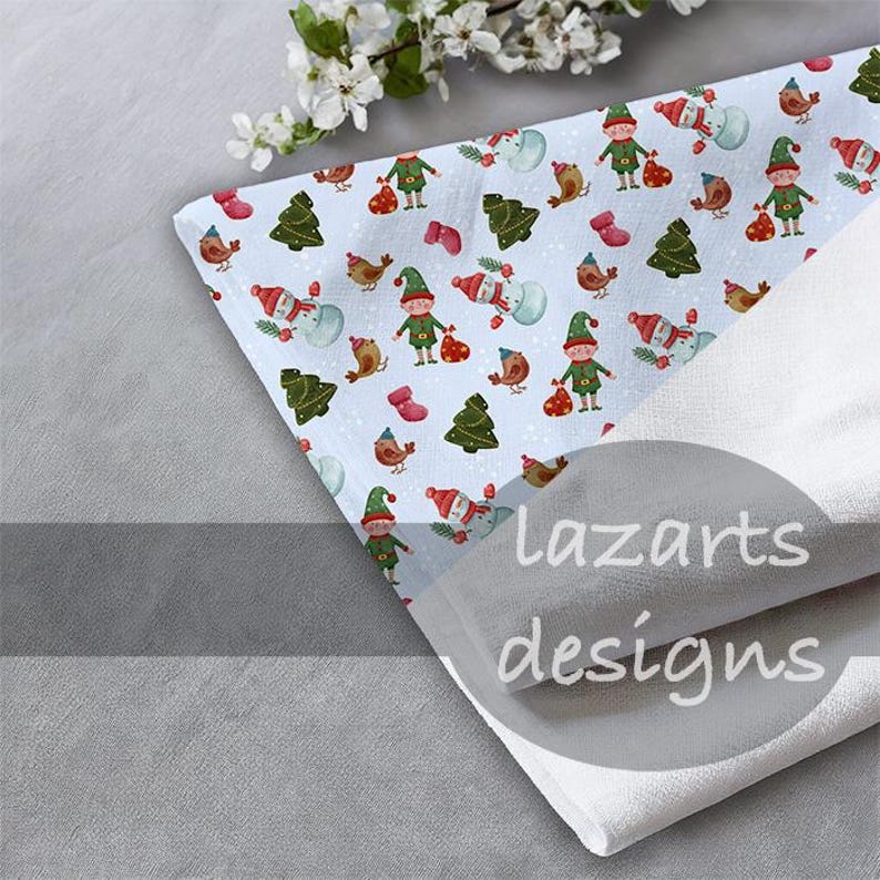 Folded Cotton Fabric Mockup, Seamless Pattern Design (PSD, Procreate ...