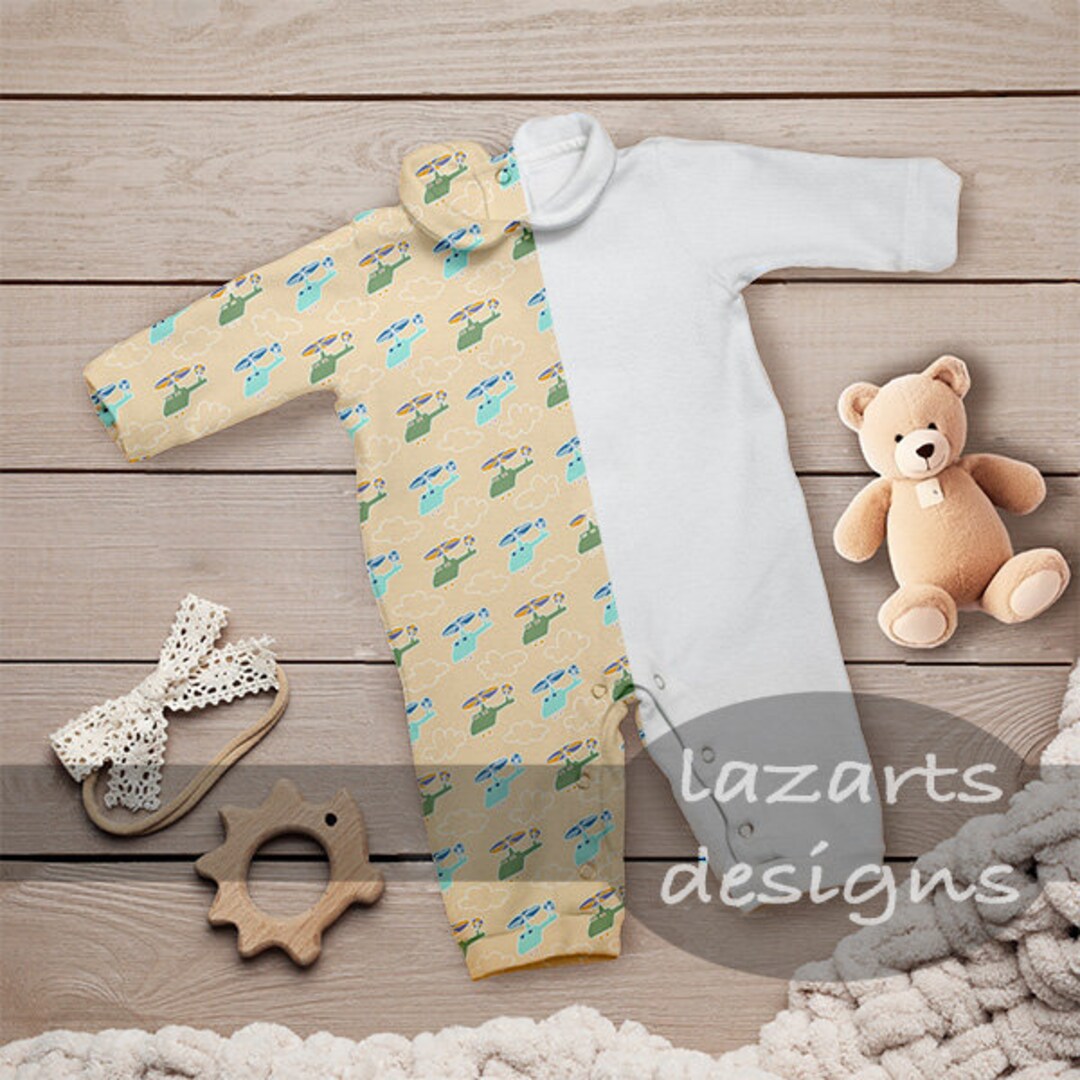 Mockup Design Template, Baby, Newborn Bodysuit, Sleepwear, Photoshop ...