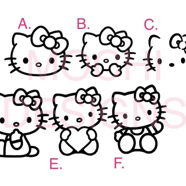 Hello Kittys Face Svg - Etsy