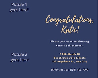 Custom Photo Graduation Invitation Full Body - Etsy