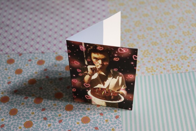 Birthday Card Harry Styles Blank Folded Card for Friend Family - Etsy