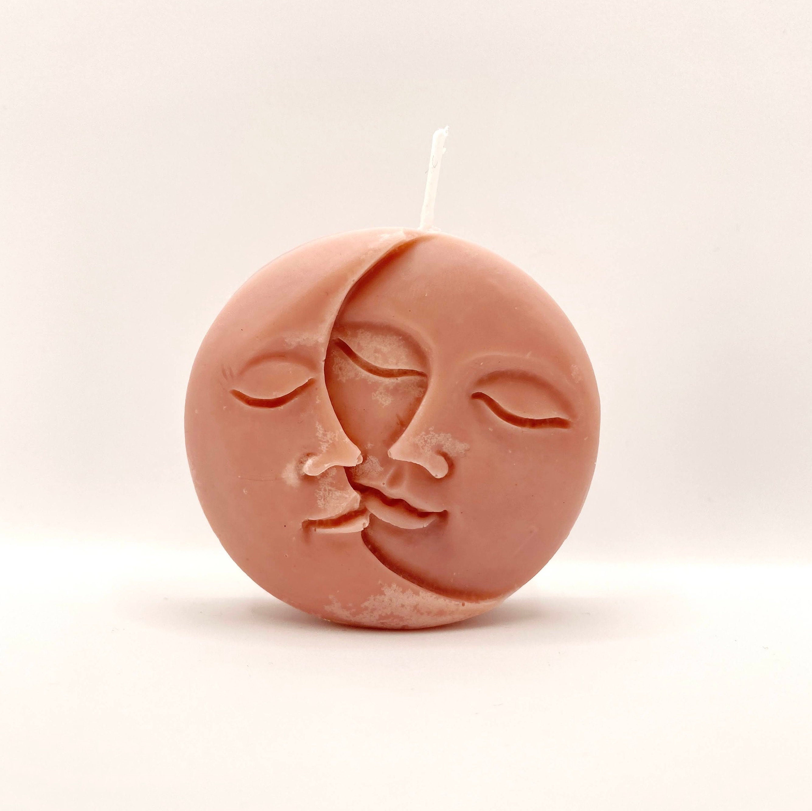 Sun and Moon Candle, Sun and Moon Faces, Pillar Candles, Aesthetic ...