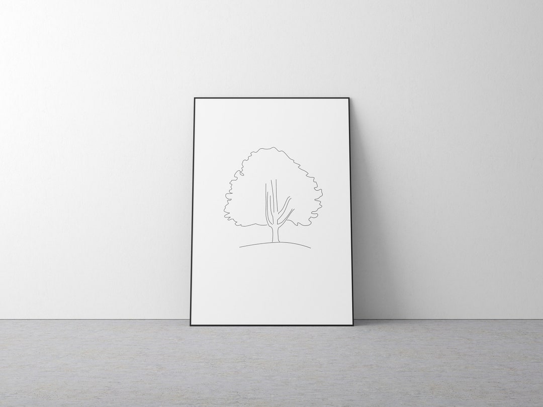 Tree Line Art, Nature, Gallery Wall Art, Simplistic, Minimalist ...