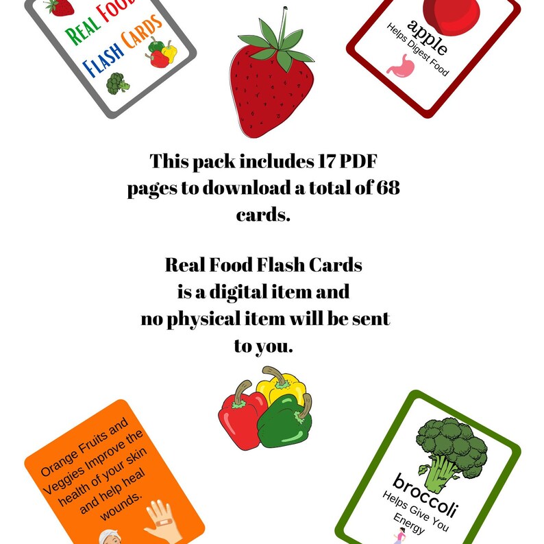 Fruit and Vegetable Printable Flash Cards - Etsy