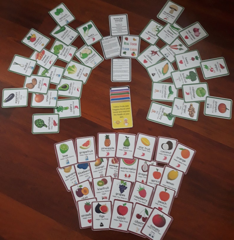 Fruit and Vegetable Printable Flash Cards - Etsy