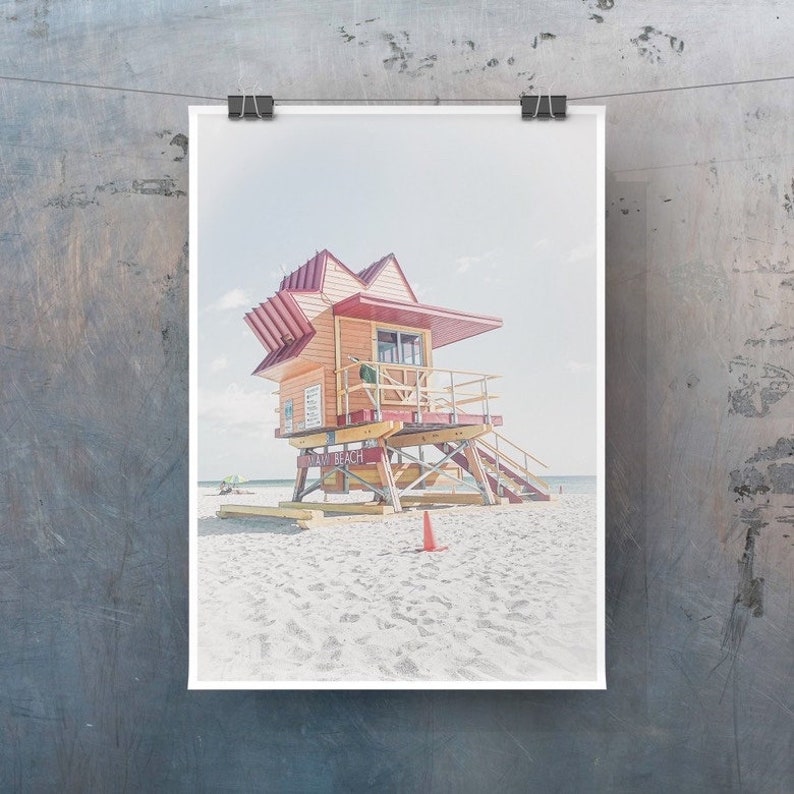 Lifeguard Miami Print, Beach Photography, Art Print, Giclée, Fine Art ...