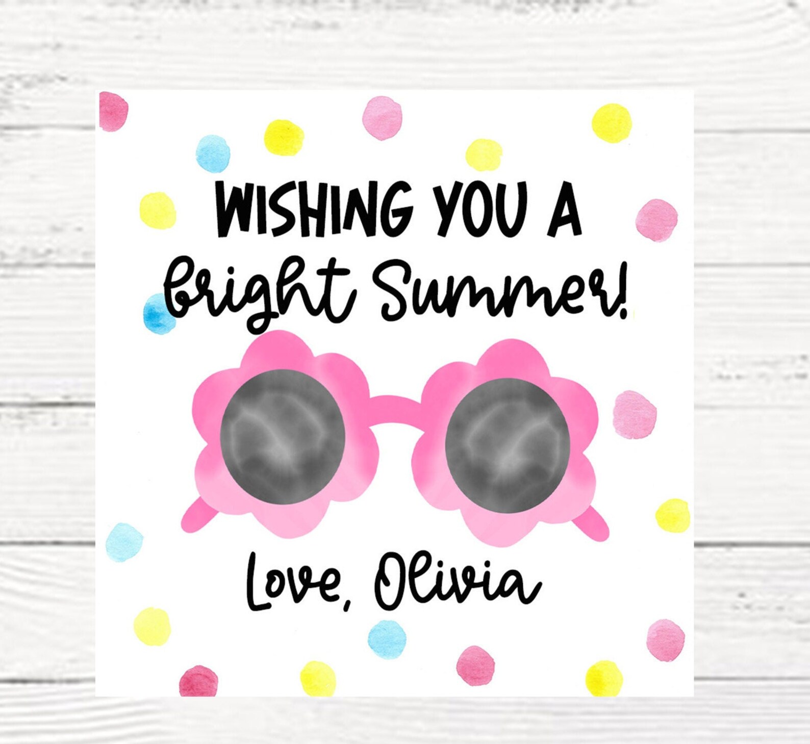 Printable Sunglasses Gift Tag BRIGHT Summer Gift Tag Summer | Etsy