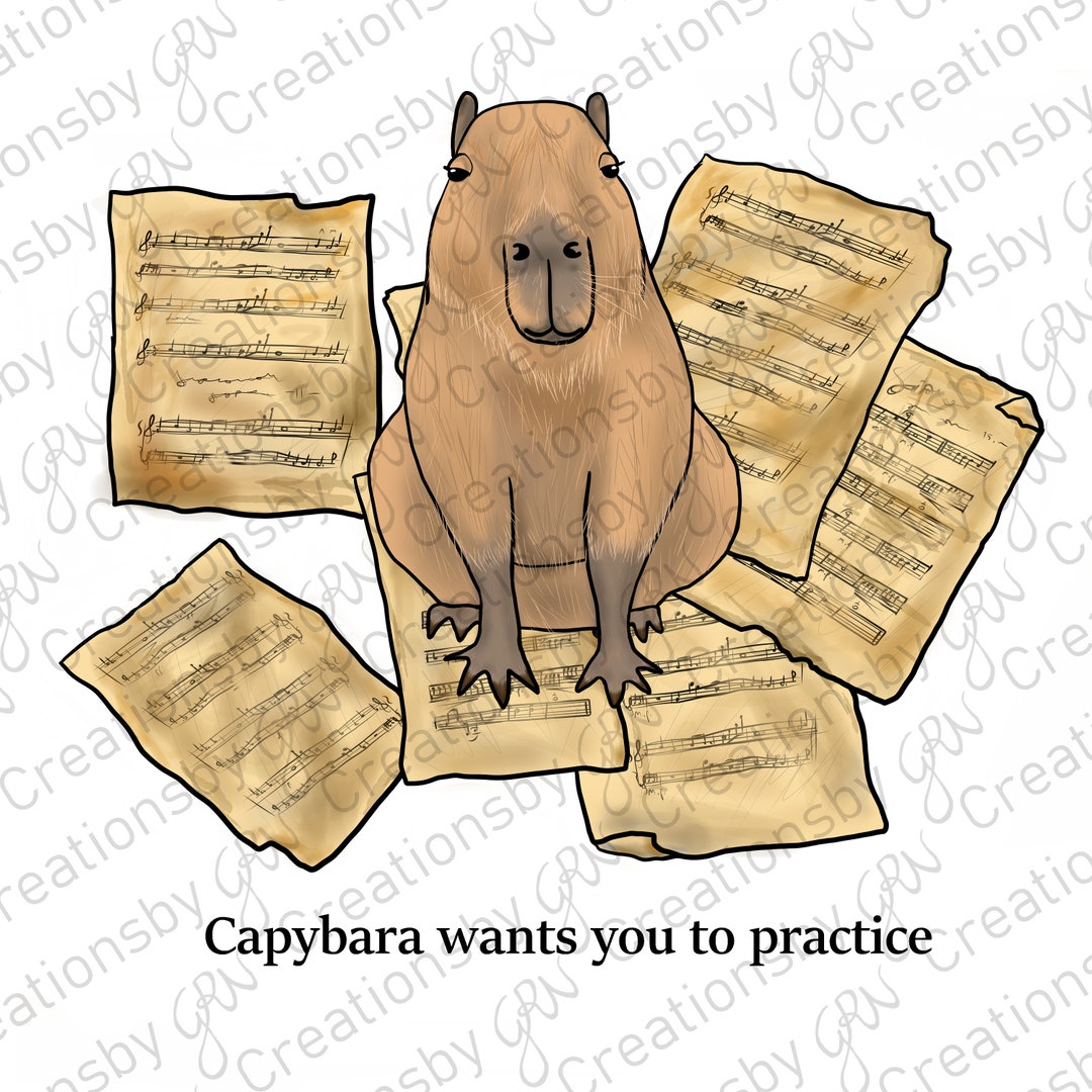 Capybara Wants You to Practice PNG File, Music Practice Reminder, PNG ...