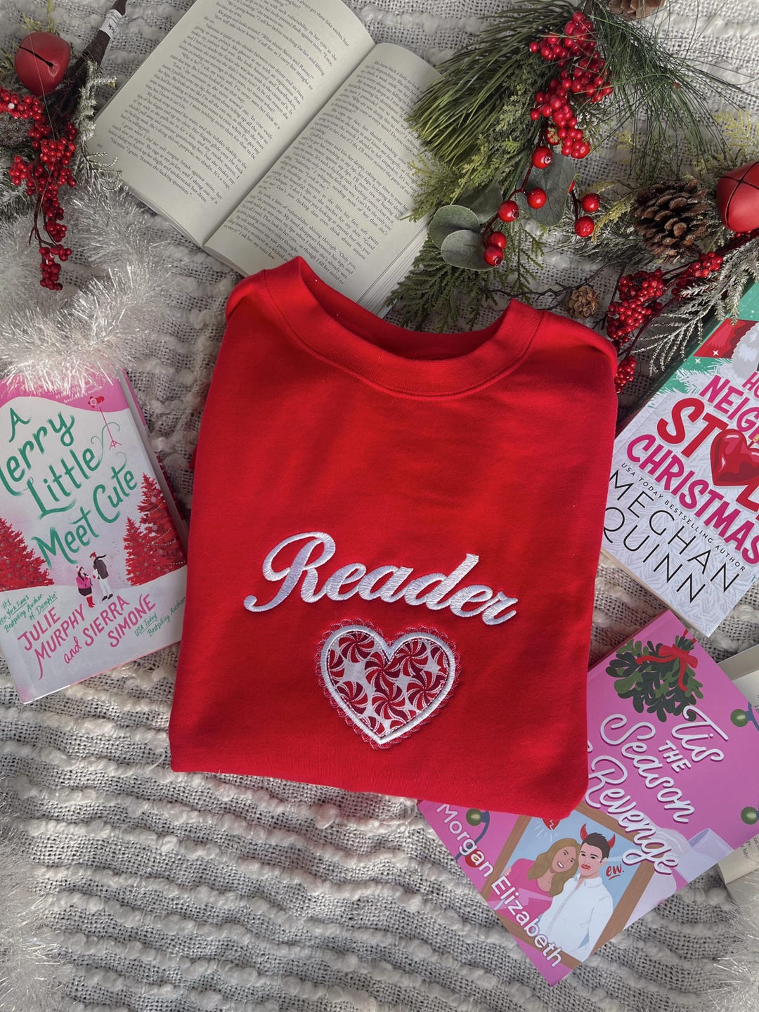 Reader Peppermint Sweatshirt / Book Merch / Holiday Bookish Merch ...