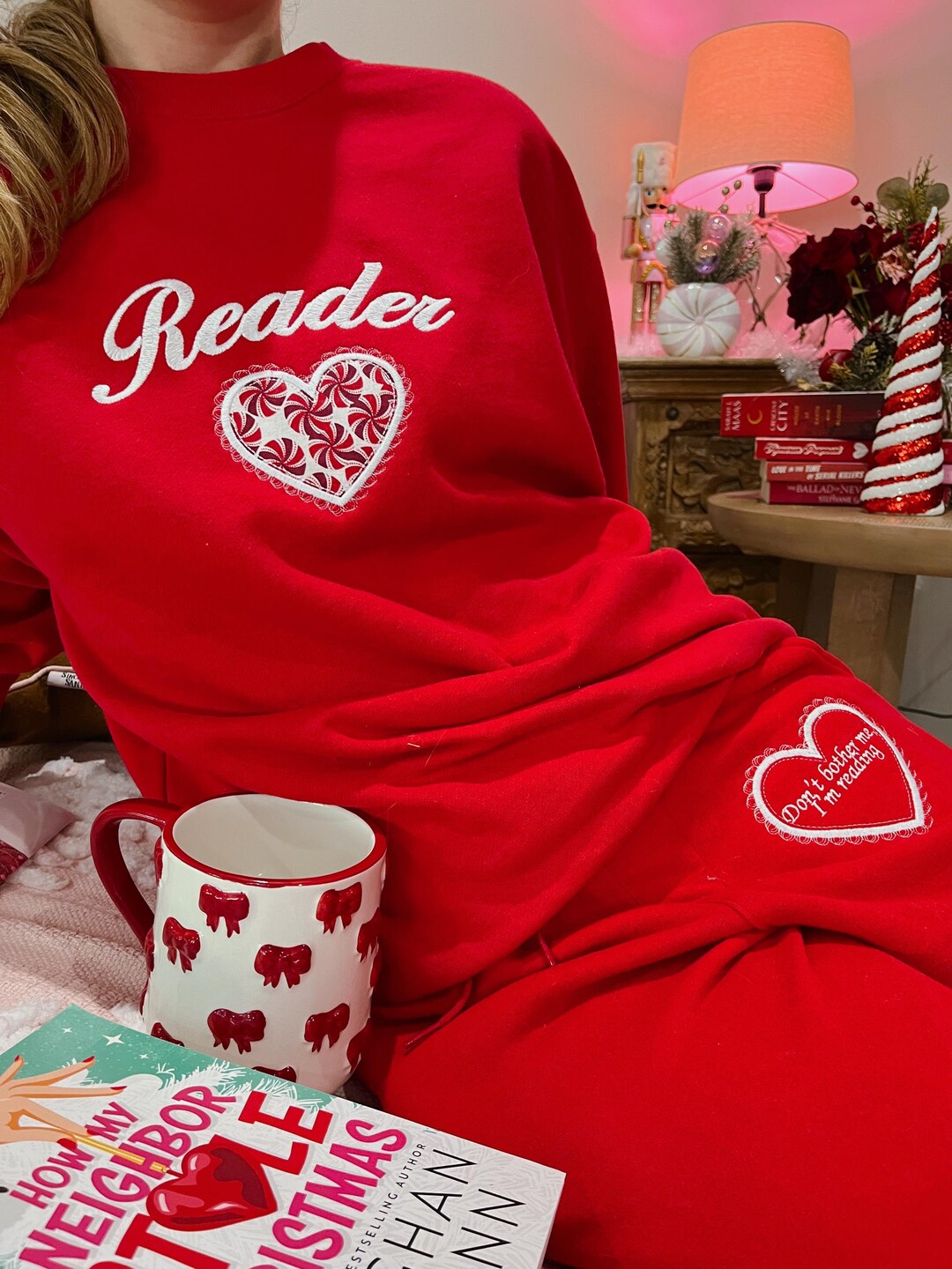 SWEATPANTS Reader Peppermint Sweatpants / Book Merch / Holiday Bookish ...