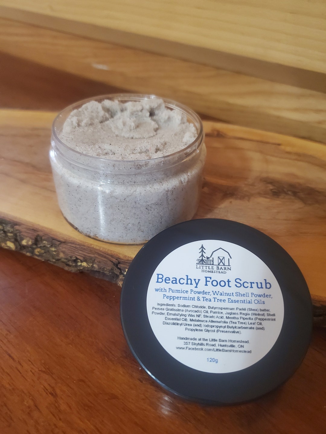 Natural Beachy Foot Scrub With Sea Salt, Pumice & Walnut Shell Powder ...