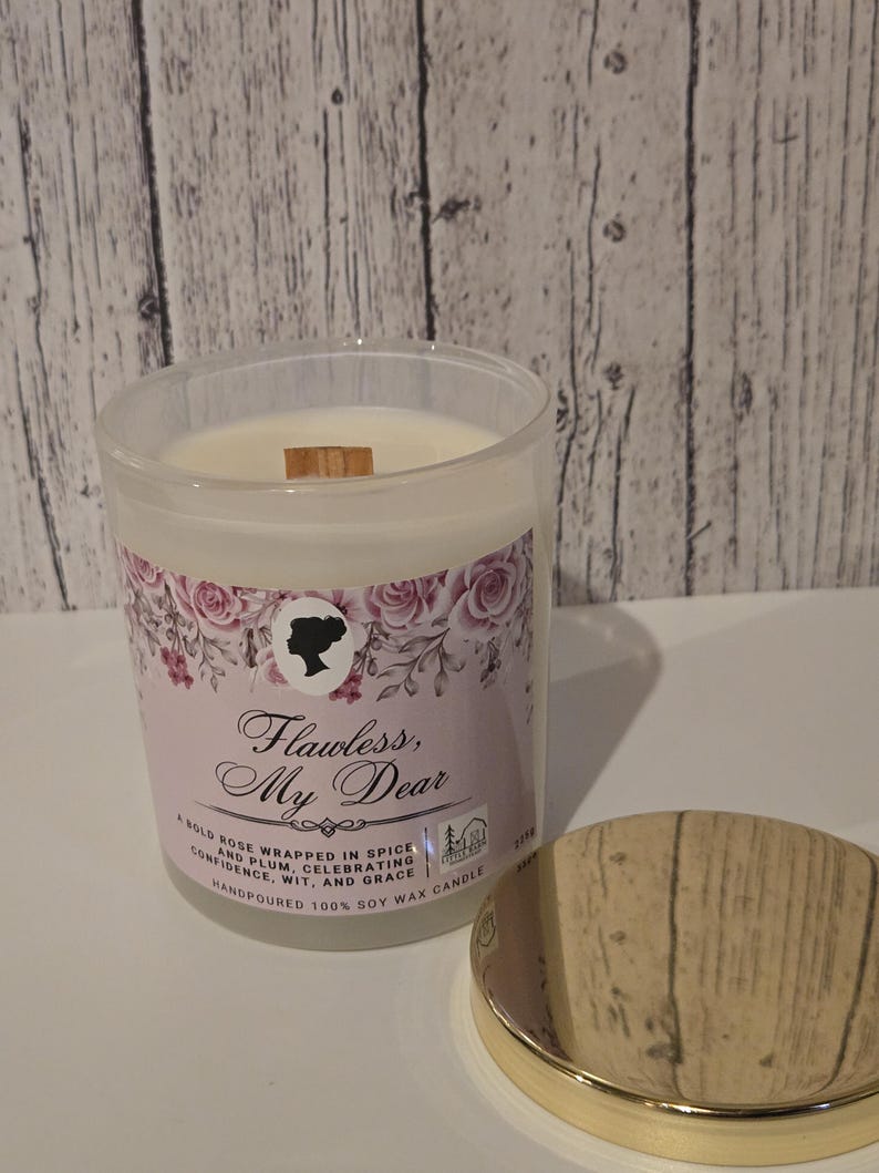 Bridgerton Inspired Premium Soy Candle - Flawless My Dear - Rose, Plum ...