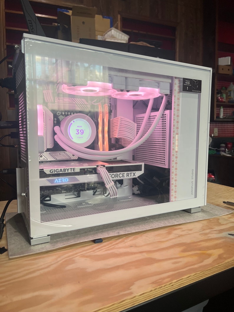 Gaming PC cherytree Intel I5 RTX 4060 Pink Gaming PC Liquid Cooled ...