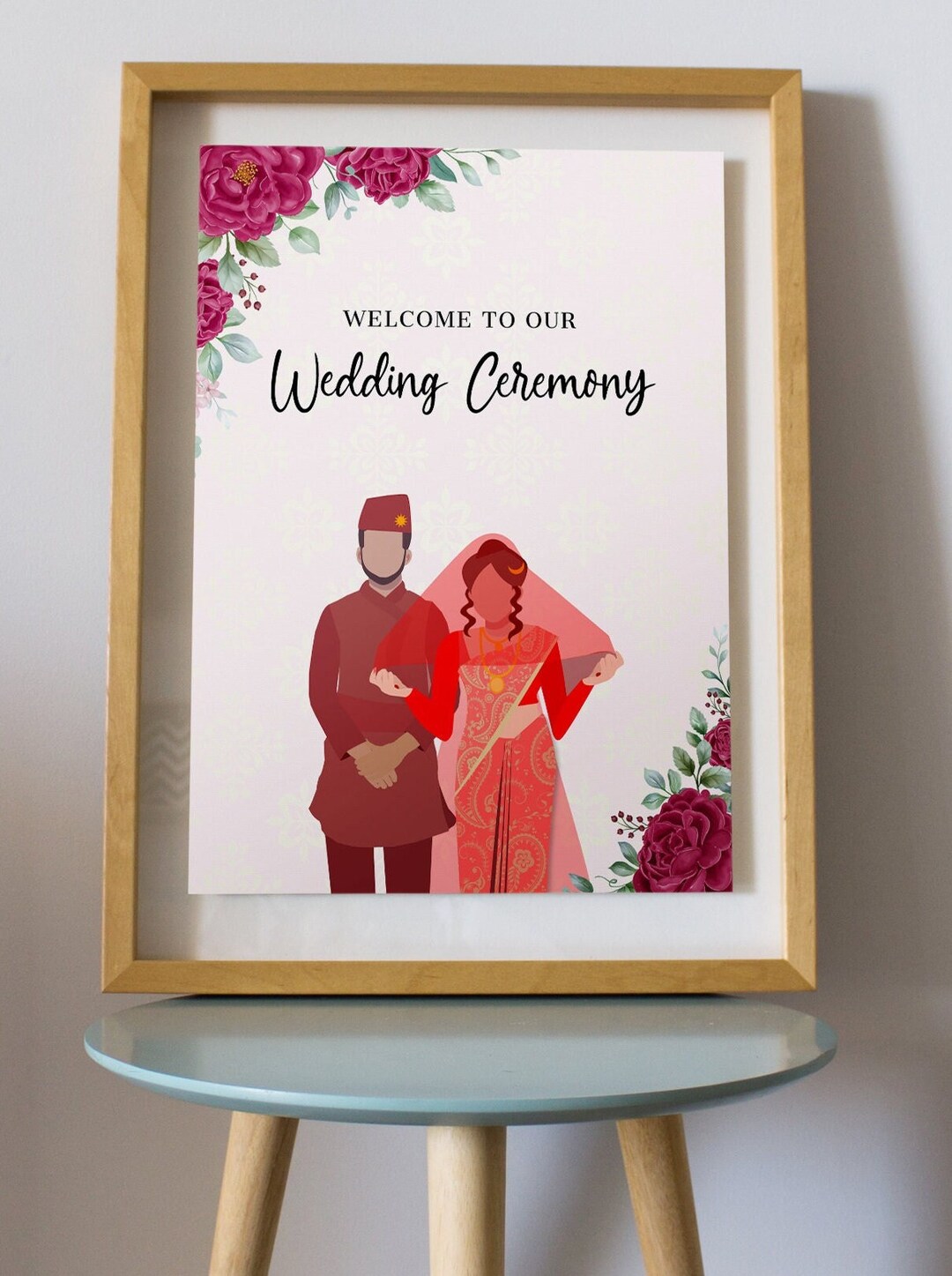 Custom Nepali Wedding Welcome Poster | Traditional Nepali Wedding ...